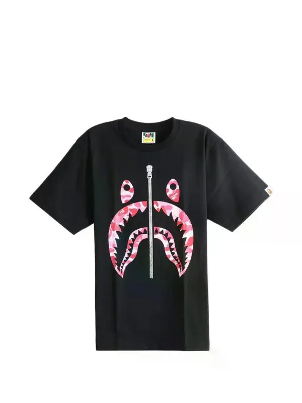 A BATHING APE Shark-print T-shirt - Black