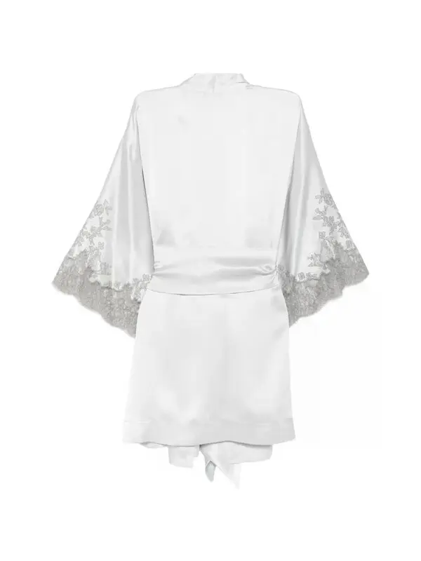 Carine Gilson Lace-trim Silk Dressing Gown