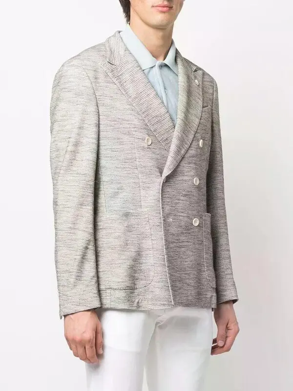 MANUEL RITZ Double-breasted Peak-lapels Cotton Blazer