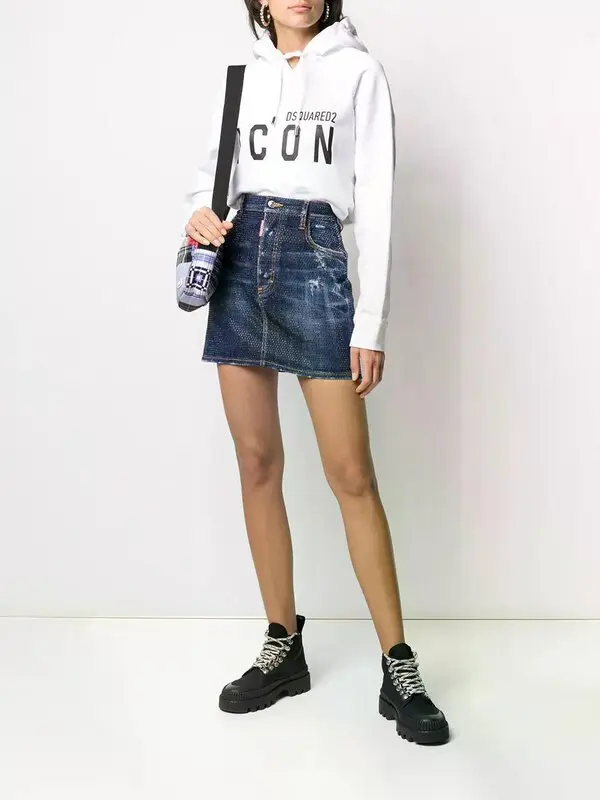 Dsquared2 Icon Print Hoodie - White