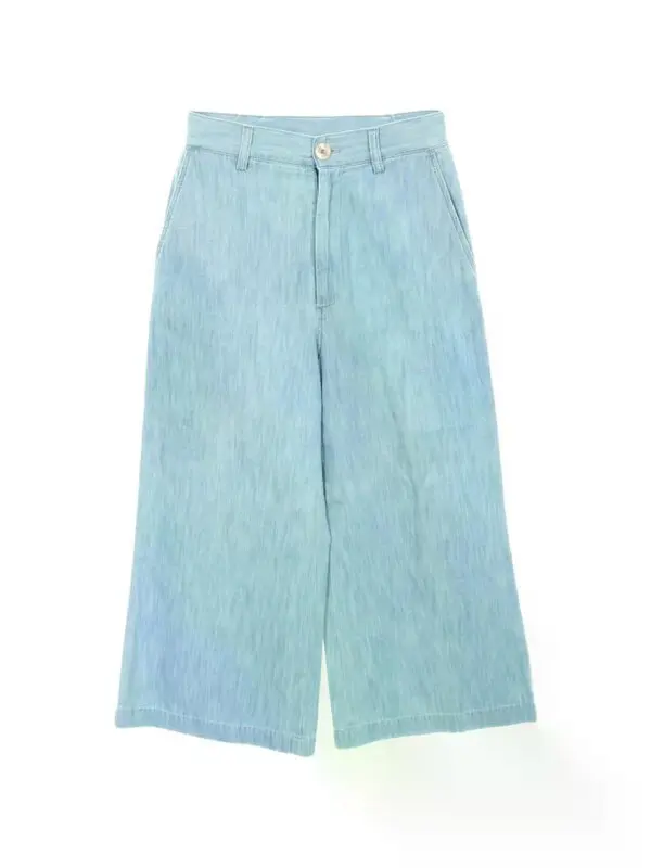 Gucci Logo Embroidery Wide-leg Jeans - Blue