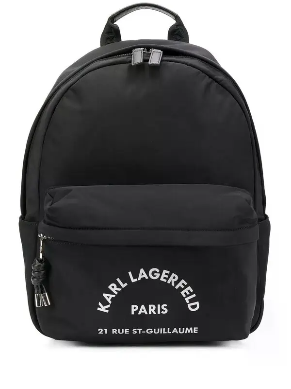 Karl Lagerfeld Address-print Backpack - Black