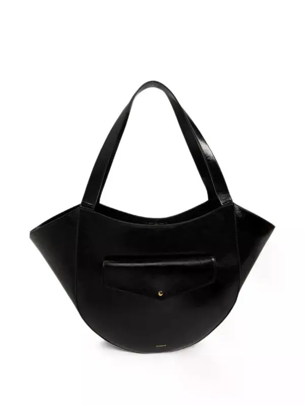 WANDLER Hortensia Slouch Leather Tote Bag - Black