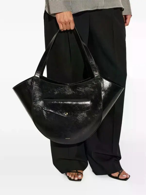 WANDLER Hortensia Slouch Leather Tote Bag - Black