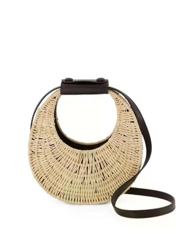 Staud Good Night Moon Wicker Clutch Bag - Neutrals