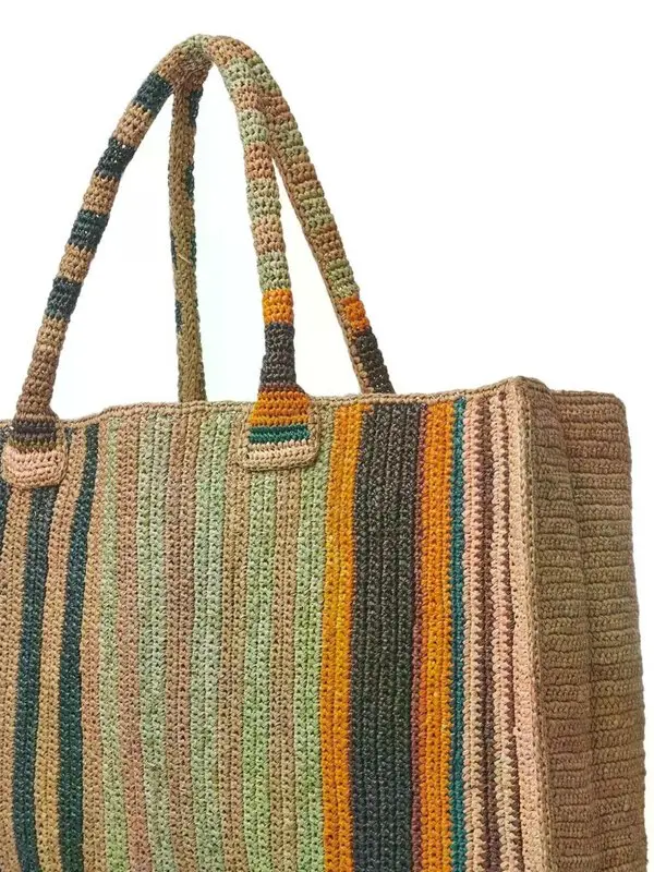 GABRIELE FRANTZEN Crochet Striped Tote Bag