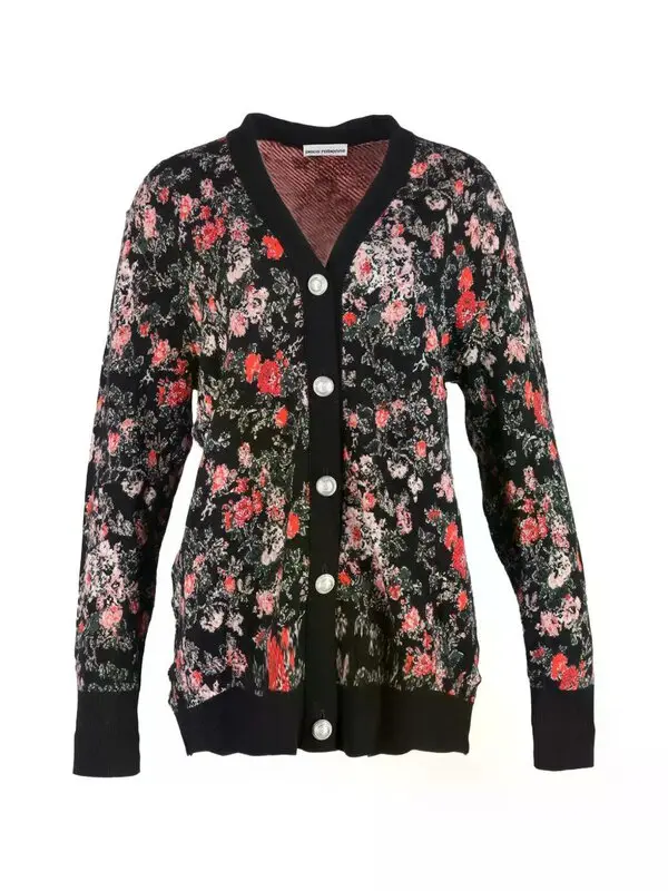 Rabanne Floral-print Cardigan - Black