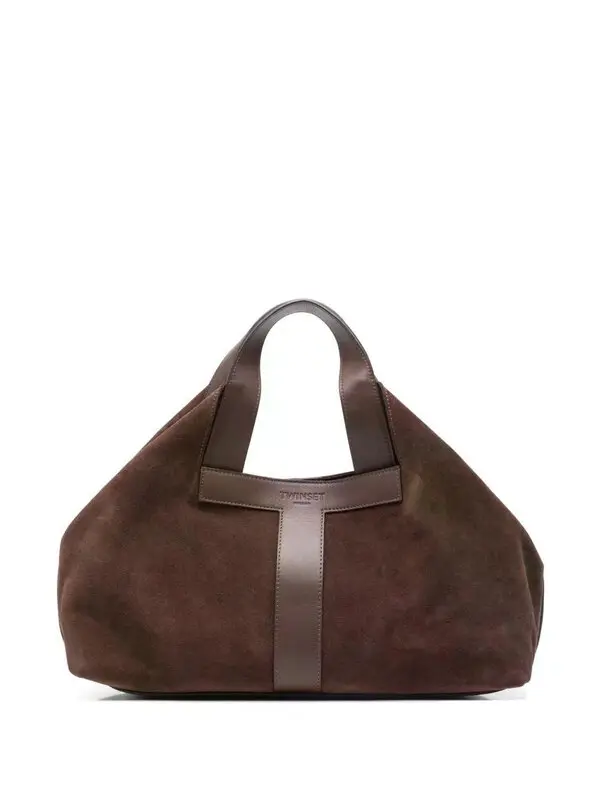 TWINSET Suede-panelled Tote Bag - Brown