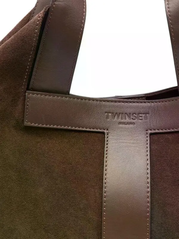 TWINSET Suede-panelled Tote Bag