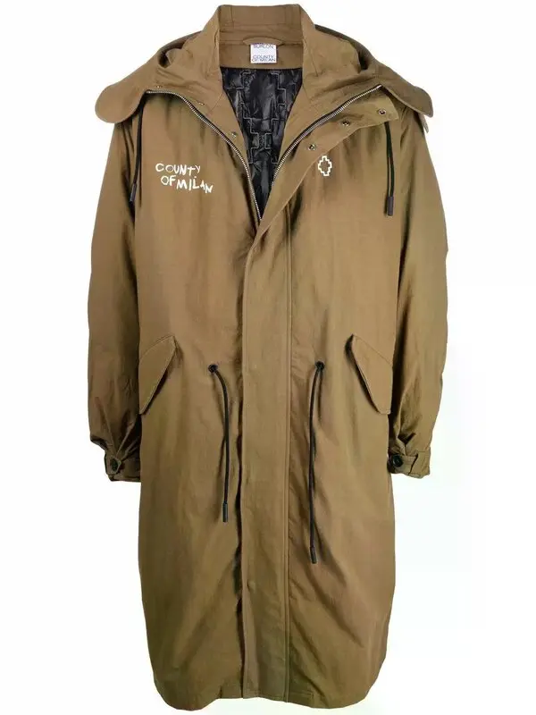 COUNTY OF MILAN Cross Logo Hooded Parka - Green