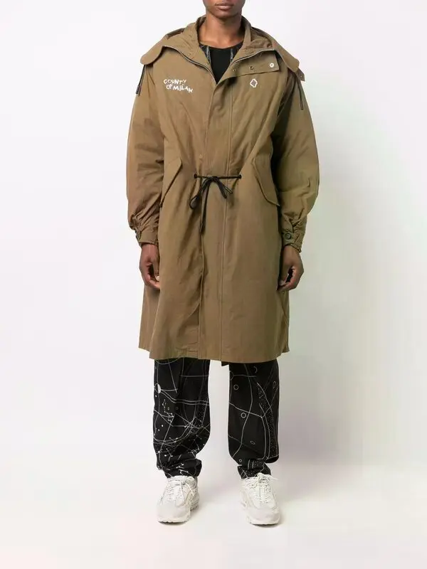 COUNTY OF MILAN Hooded Parka With Cross Motif