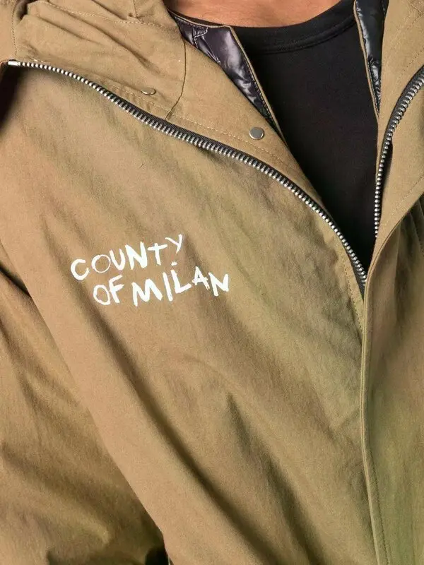 COUNTY OF MILAN Hooded Parka With Cross Motif