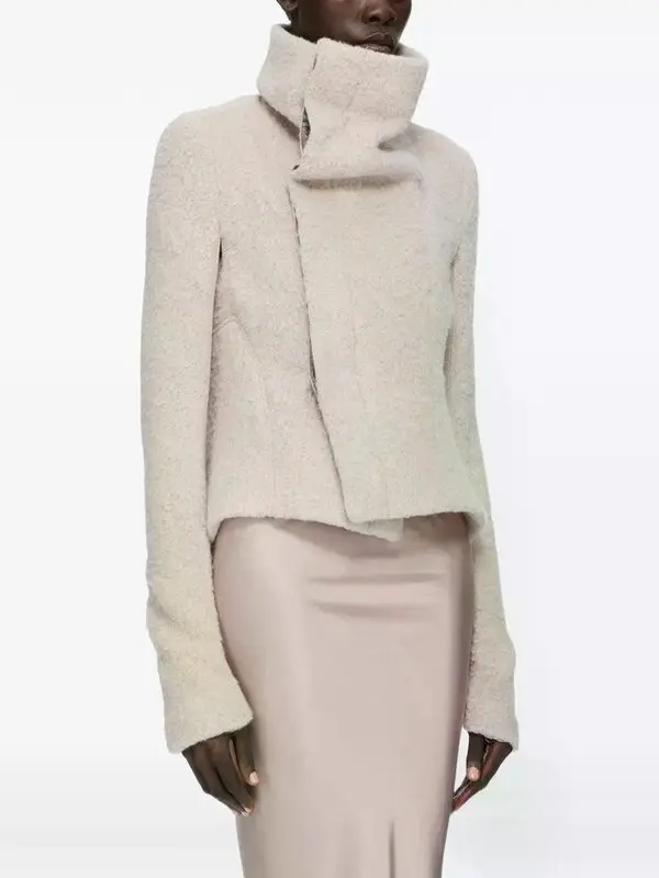 Rick Owens Asymmetric High-neck Jacket - Neutrals