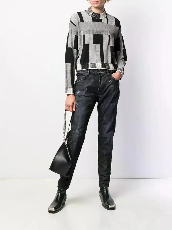 Dsquared2 Distressed Straight Leg Jeans