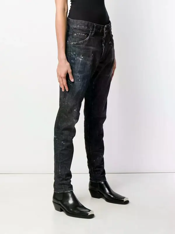 Dsquared2 Distressed Straight Leg Jeans