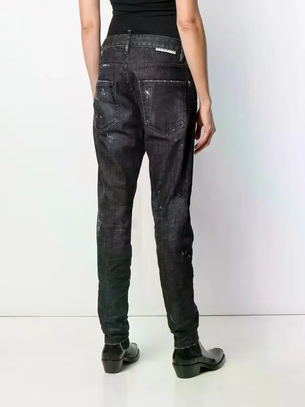 Dsquared2 Distressed Straight Leg Jeans