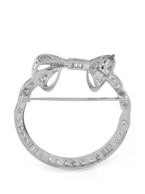 LB EXCLUSIVE Diamond Circular-shape Bow Brooch
