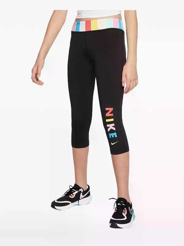 Nike One Training Striped-waistband Leggings - Black
