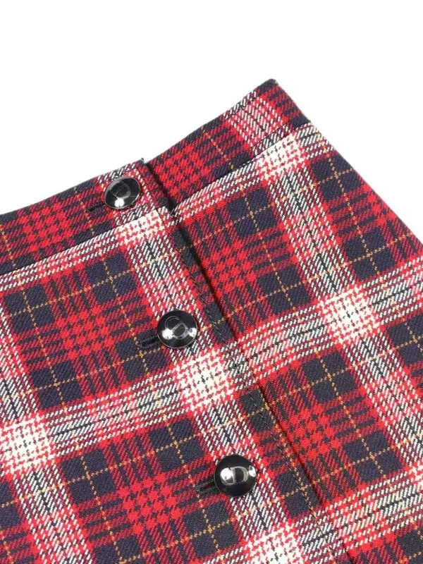 Dior Tartan Check Wrap Skirt - Blue