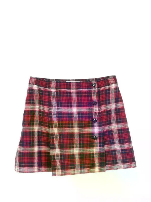 Dior Tartan Check Wrap Skirt - Red