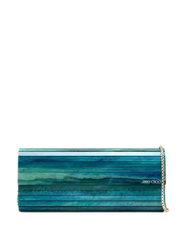 JIMMY CHOO Sweetie Marble-effect Clutch Bag - Blue