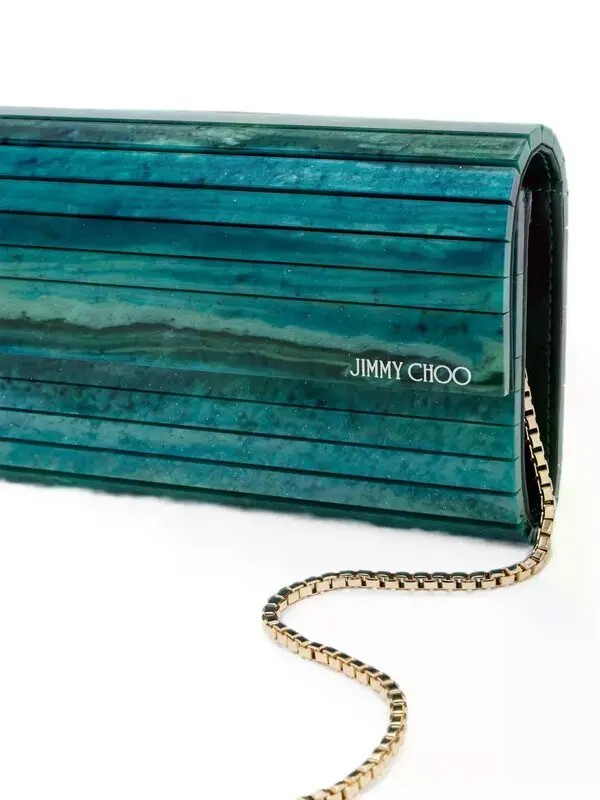 JIMMY CHOO Sweetie Marble-effect Clutch Bag - Blue