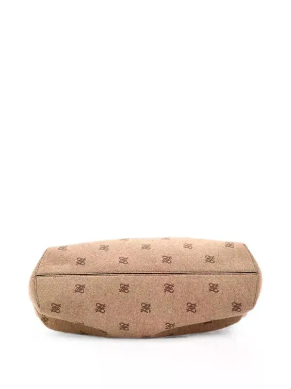 Fendi First Bag Ff Karligraphy Flannel Medium Clutch Bag - Brown