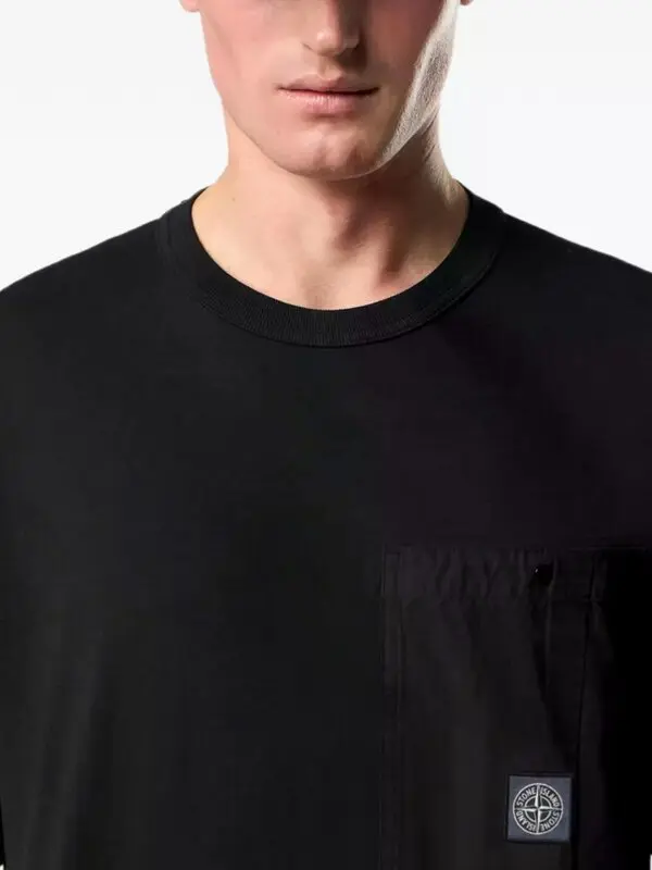Stone Island Logo-patch Pocket T-shirt - Black