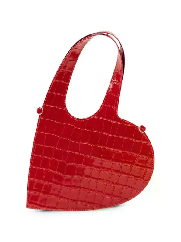 Coperni Mini Heart Croc-effect Tote Bag
