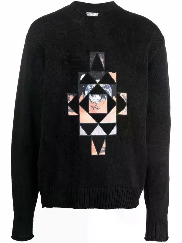 COUNTY OF MILAN Geometric-patch Jumper - Black