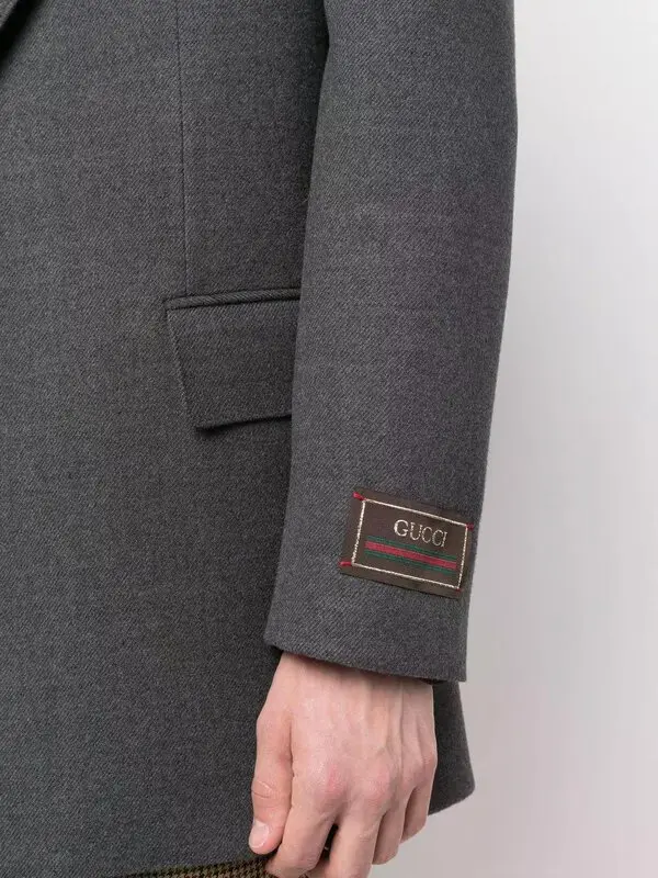 Gucci Concelaed-front Fastening Blazer - Grey