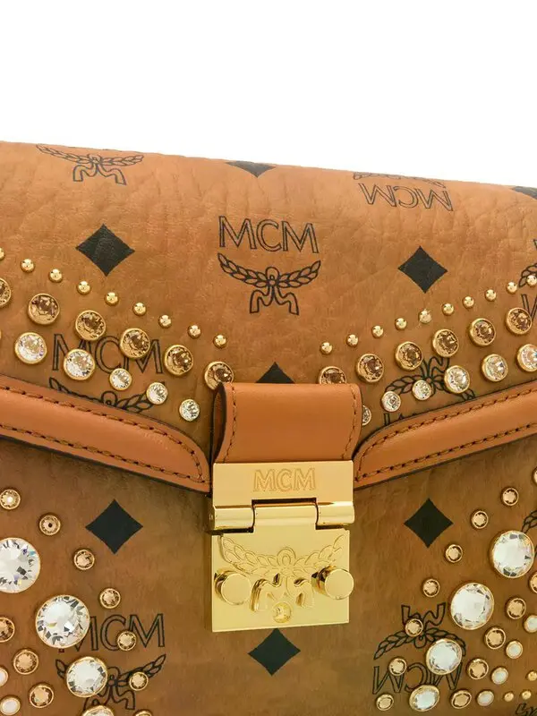 Mcm Crystal-embellished Crossbody Bag