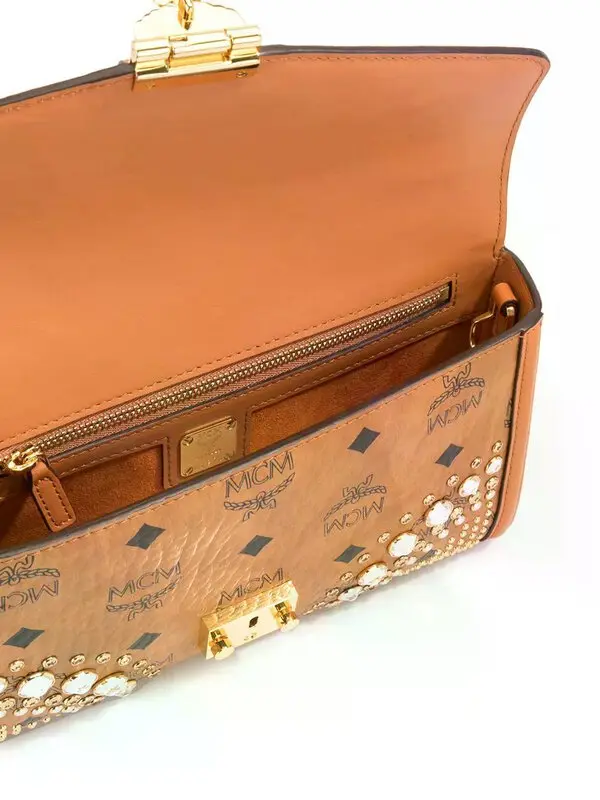 Mcm Crystal-embellished Crossbody Bag