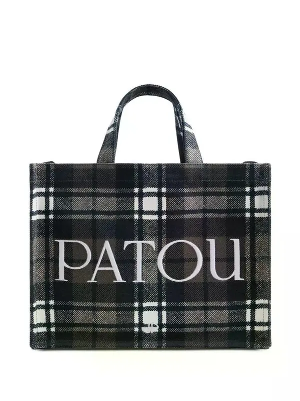 PATOU Medium Check Logo-print Tote Bag - Grey