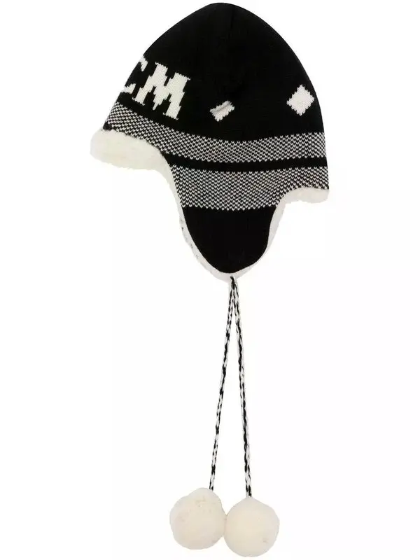 Mcm Après Ski Intarsia-knit Reversible Hat - Black