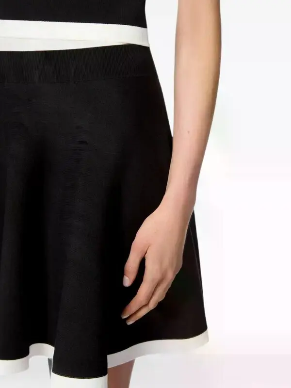 Nina Ricci Contrasted-knit Skater Mini Skirt - Black
