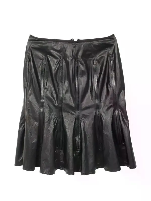 JUNYA WATANABE COMME DES GARCONS 2010s Zip-up Pleated Mini Skirt - Black