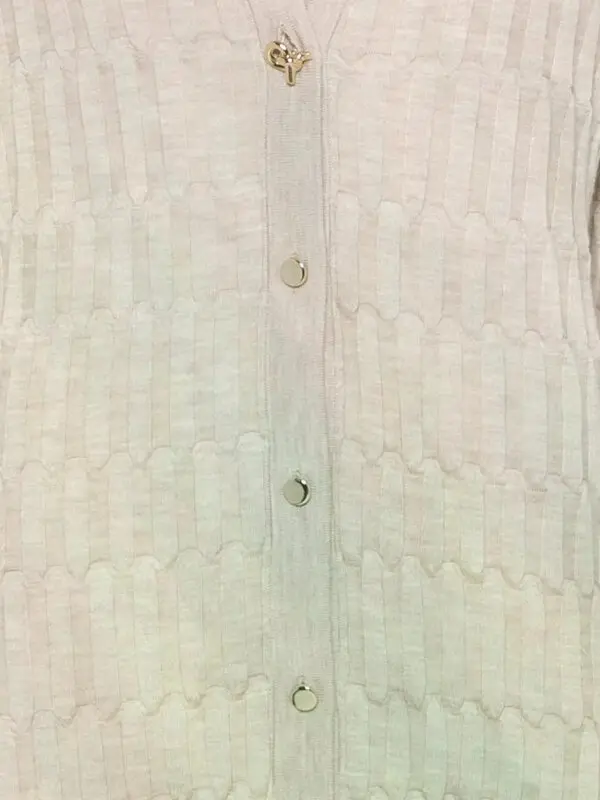 Fabiana Filippi Ribbed-knit V-neck Cardigan - Neutrals