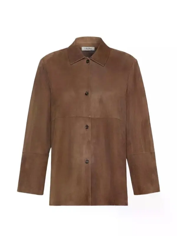 Max Mara Button-front Suede Jacket