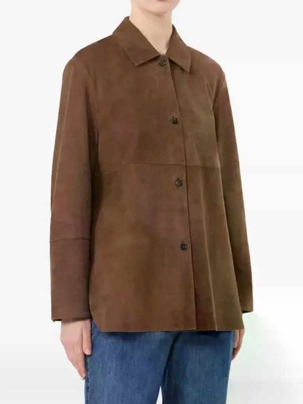 Max Mara Button-front Suede Jacket