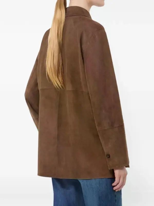 Max Mara Button-front Suede Jacket