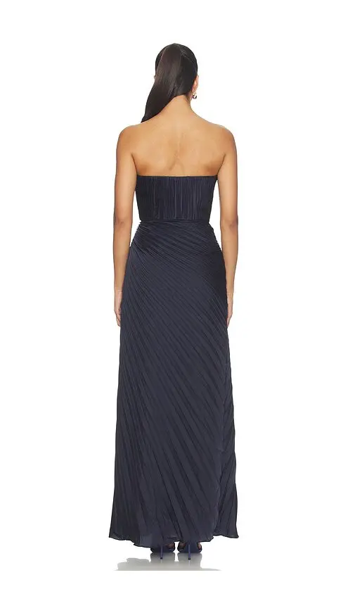 AMUR Pleated Gown - Navy