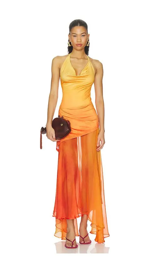 MIRAE Birdie Dress In . Also - Orange
