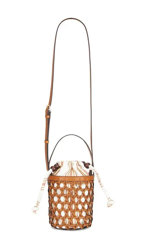 LOEFFLER RANDALL Laith Stripe Canvas & Beads Bucket Bag - Multi