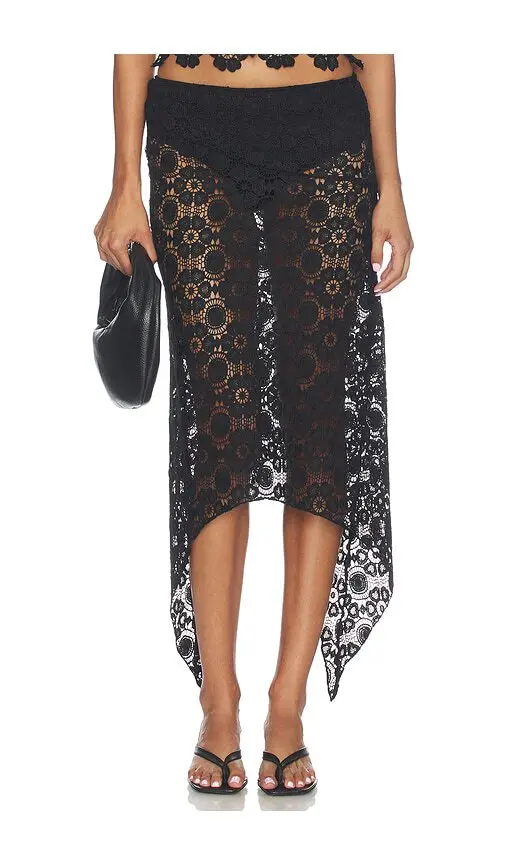 Lioness Trophy Midi Skirt In . Also - Black