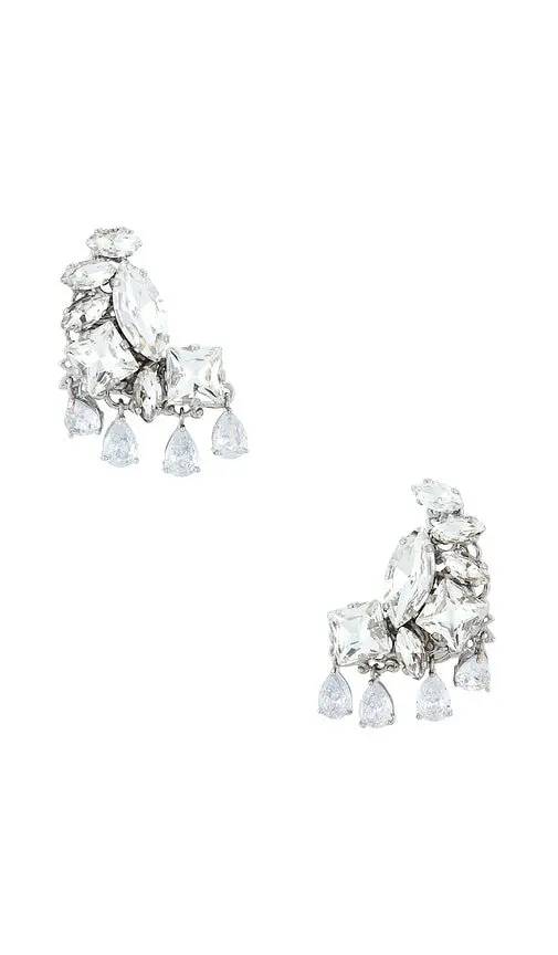 ANTON HEUNIS Omega Clasp Pixel & Tears Pendant Earrings - Metallic Silver
