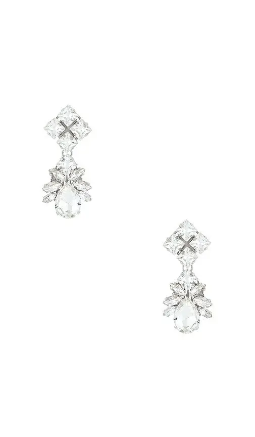 ANTON HEUNIS Omega Clasp Pixel & Drop Pendant Earrings - Metallic Silver