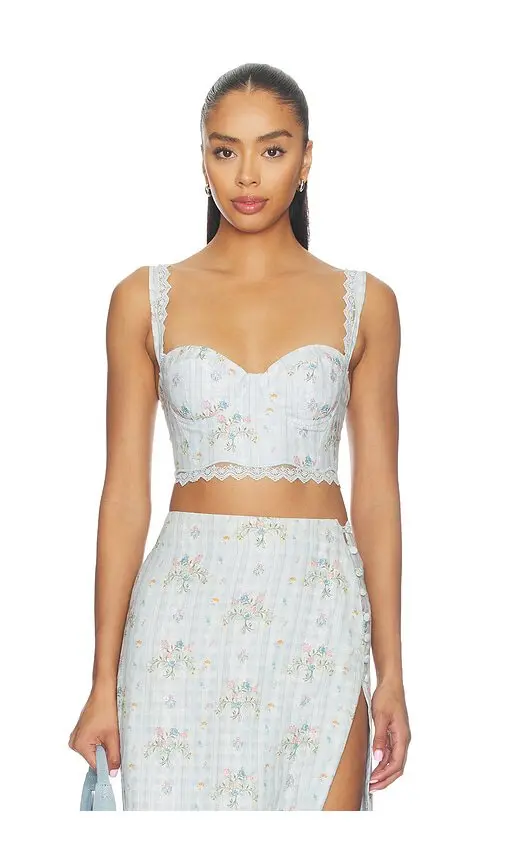 Agua Bendita Jovie Bleu Top In . Also - Blue