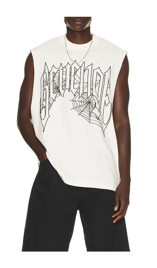 REVENGE Web Cross Cut Off Tee In . Also - White