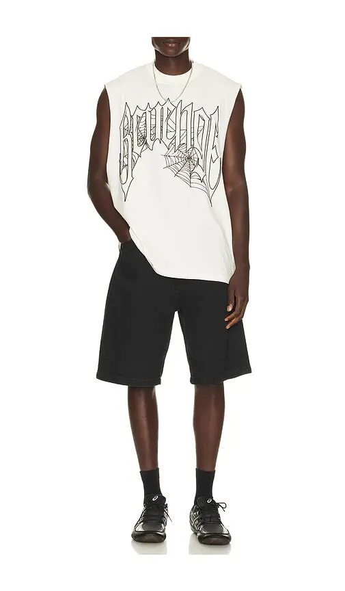REVENGE Web Cross Cut Off Tee In . Also